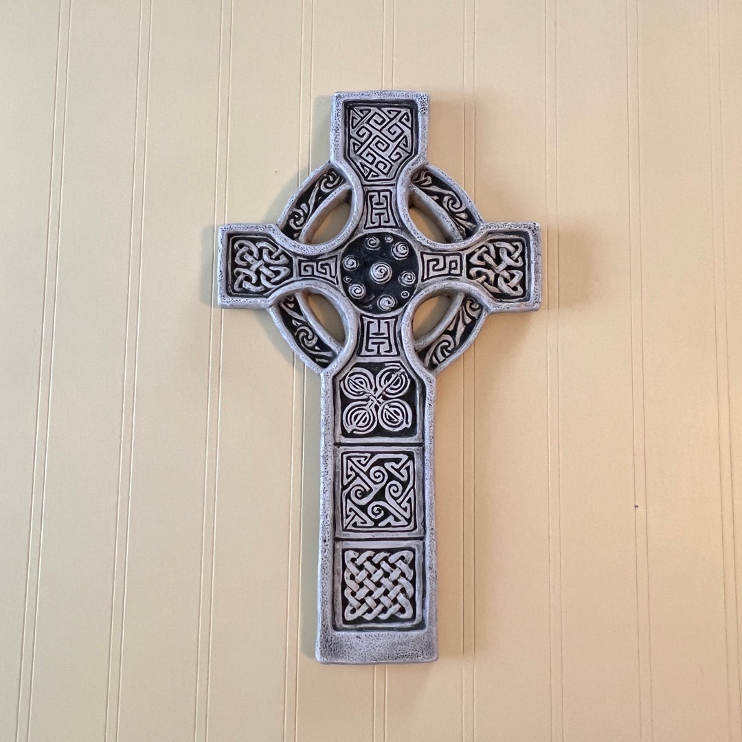 Vintage DULEEK WALL CROSS 13 Stone-cast Carved Detailed Design by ...