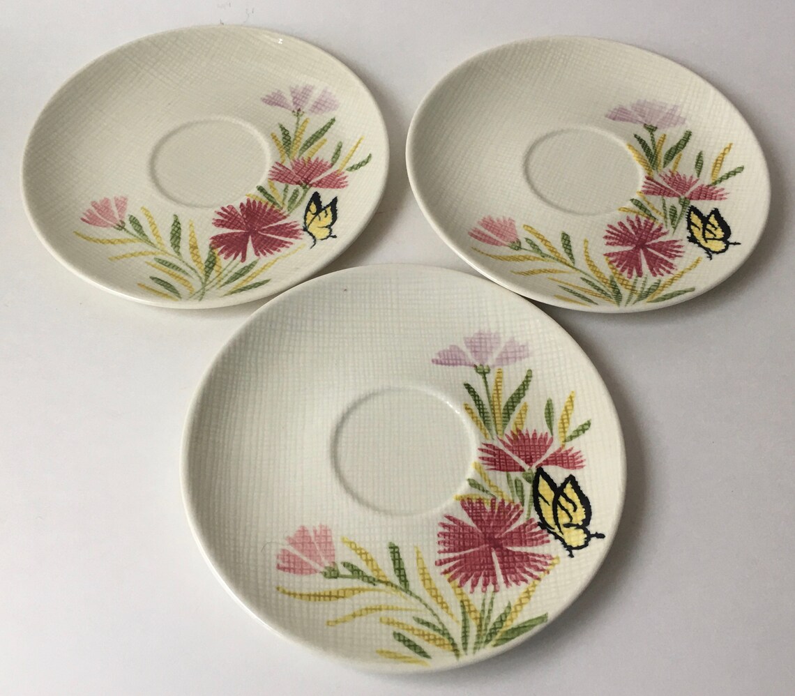 Vintage RED WING POTTERY Pink Spice 2117 6 Saucer - Etsy UK