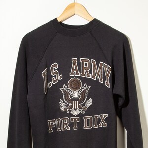 Vintage 80s U.S. Army Fort Dix Raglan Crewneck Sweatshirt Distressed ...