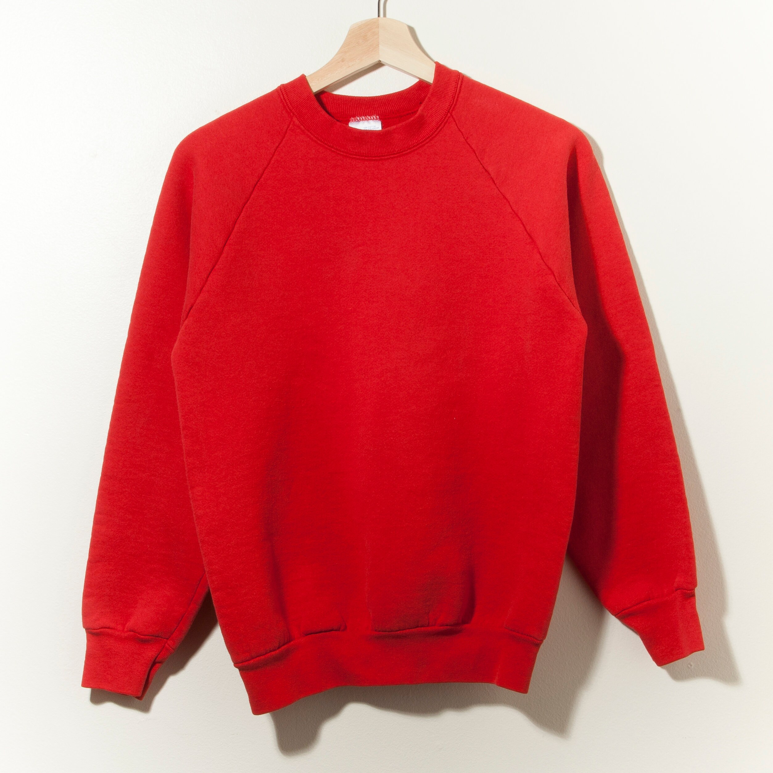 Vintage 80s Raglan Sweatshirt BVD Made in USA Single Stitch Red Hanes ...