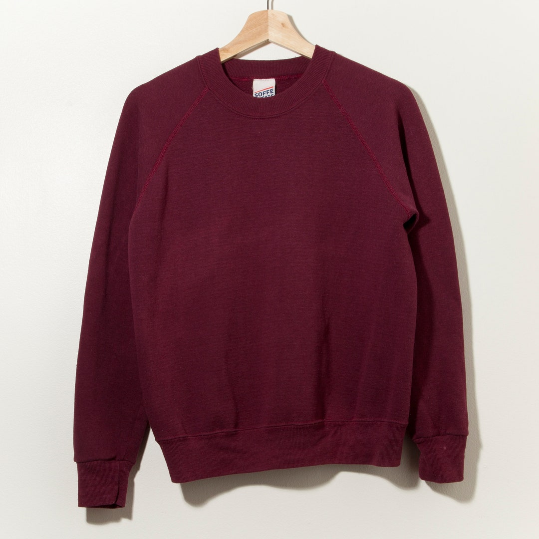 70s Vintage Raglan Crewneck Burgundy Sweatshirt Made in USA Soffe ...