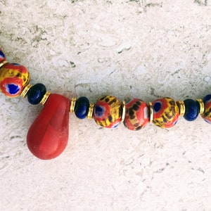 African Kiffa Bead Necklace: Lapis Lazuli, Mali Wedding Beads - Etsy