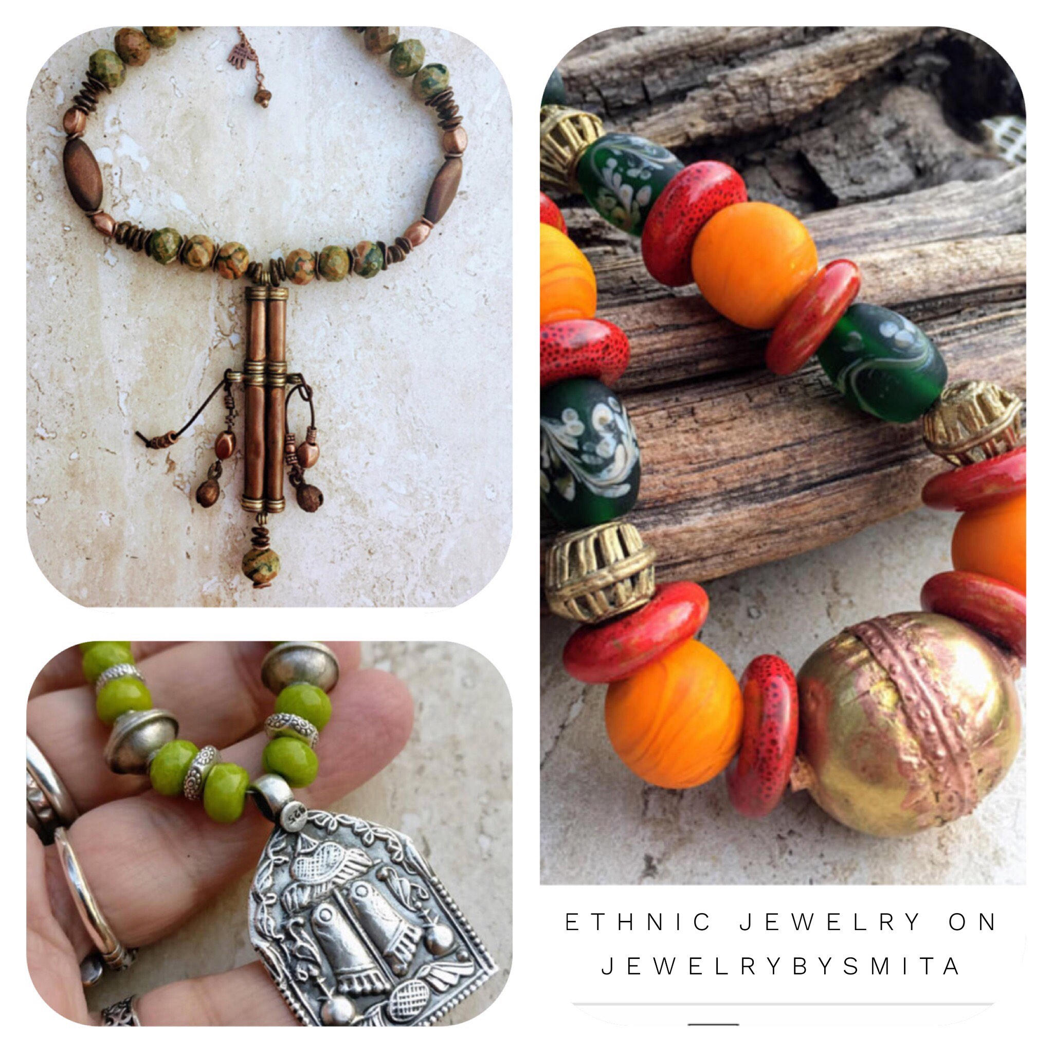 Royal Cobalt Blue Long Tribal Disc Earrings, Primitive Artisan Clay ...