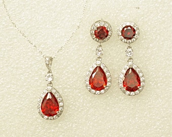 Red Wedding Jewelry | Etsy