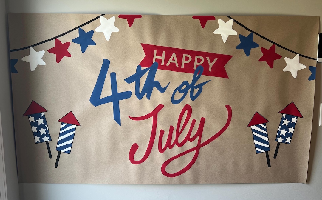 Happy 4th of July Hand Painted 4th of July Banner - Etsy
