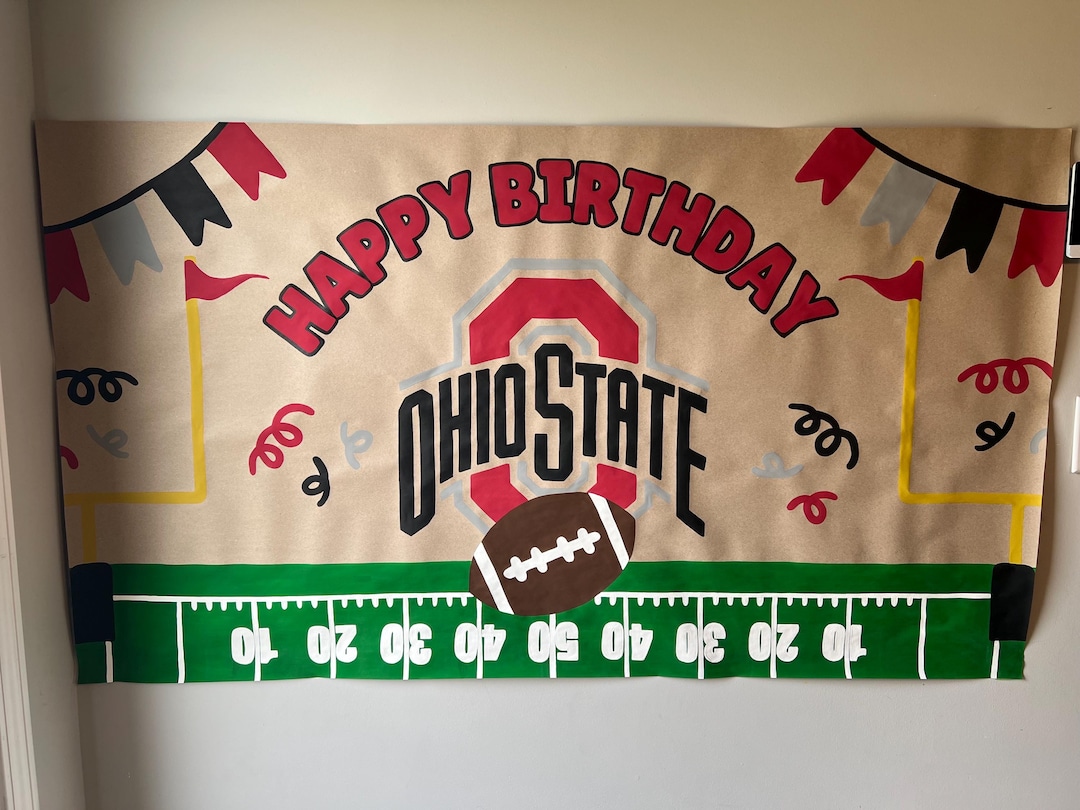 Ohio State Football Happy Birthday Hand Painted Banner - Etsy