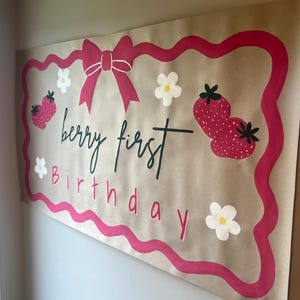 Berry First Birthday Hand Painted Banner - Etsy