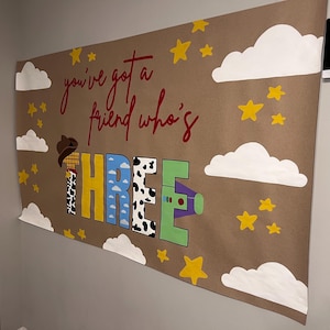 You’ve Got a Friend Who’s Three Birthday Hand Painted Banner - Etsy