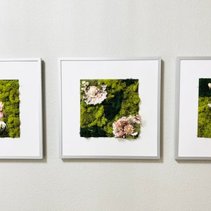 Moss Wall Art, Floral Moss Frame, Vertical Garden, Preserved Moss ...