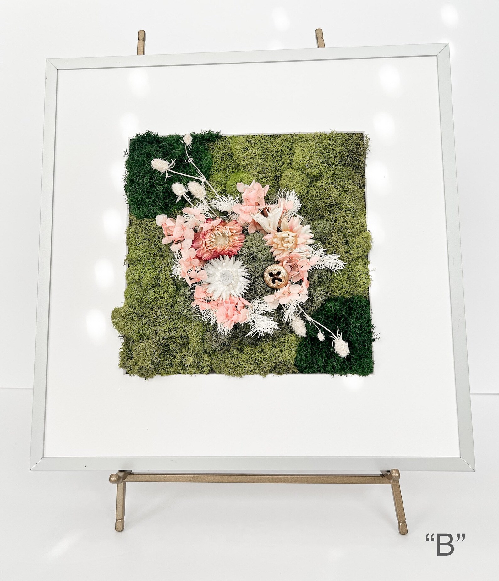 Moss Wall Art, Floral Moss Frame, Vertical Garden, Preserved Moss ...