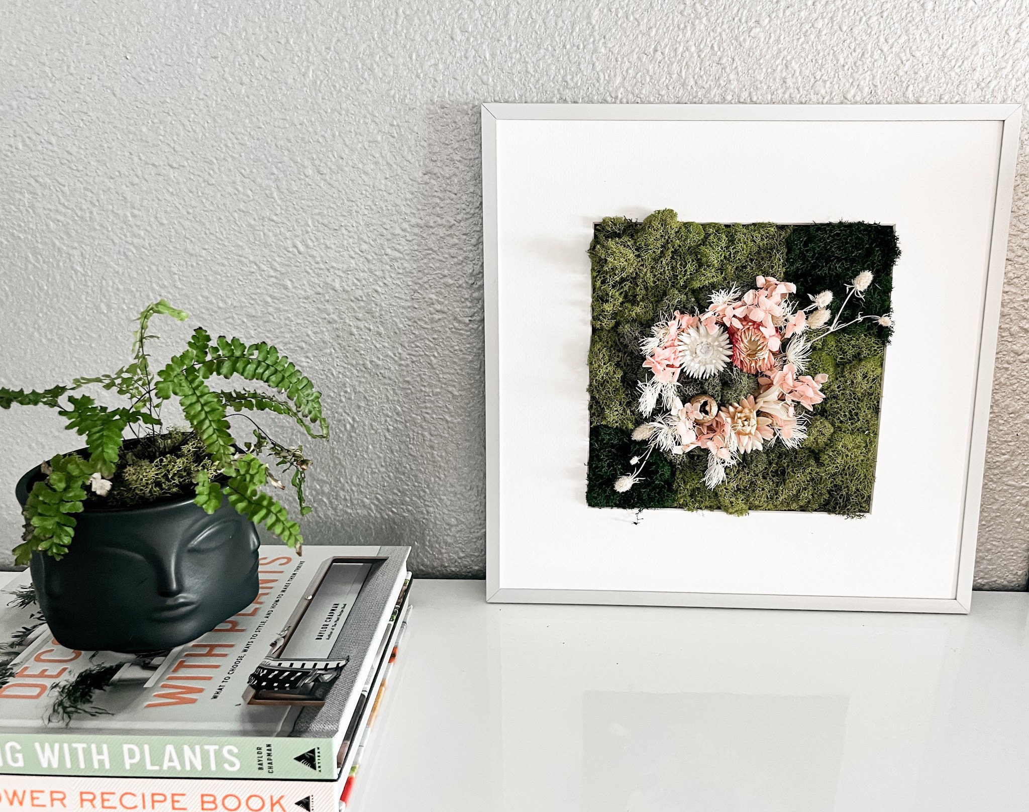 Moss Wall Art Floral Moss Frame Vertical Garden Preserved - Etsy