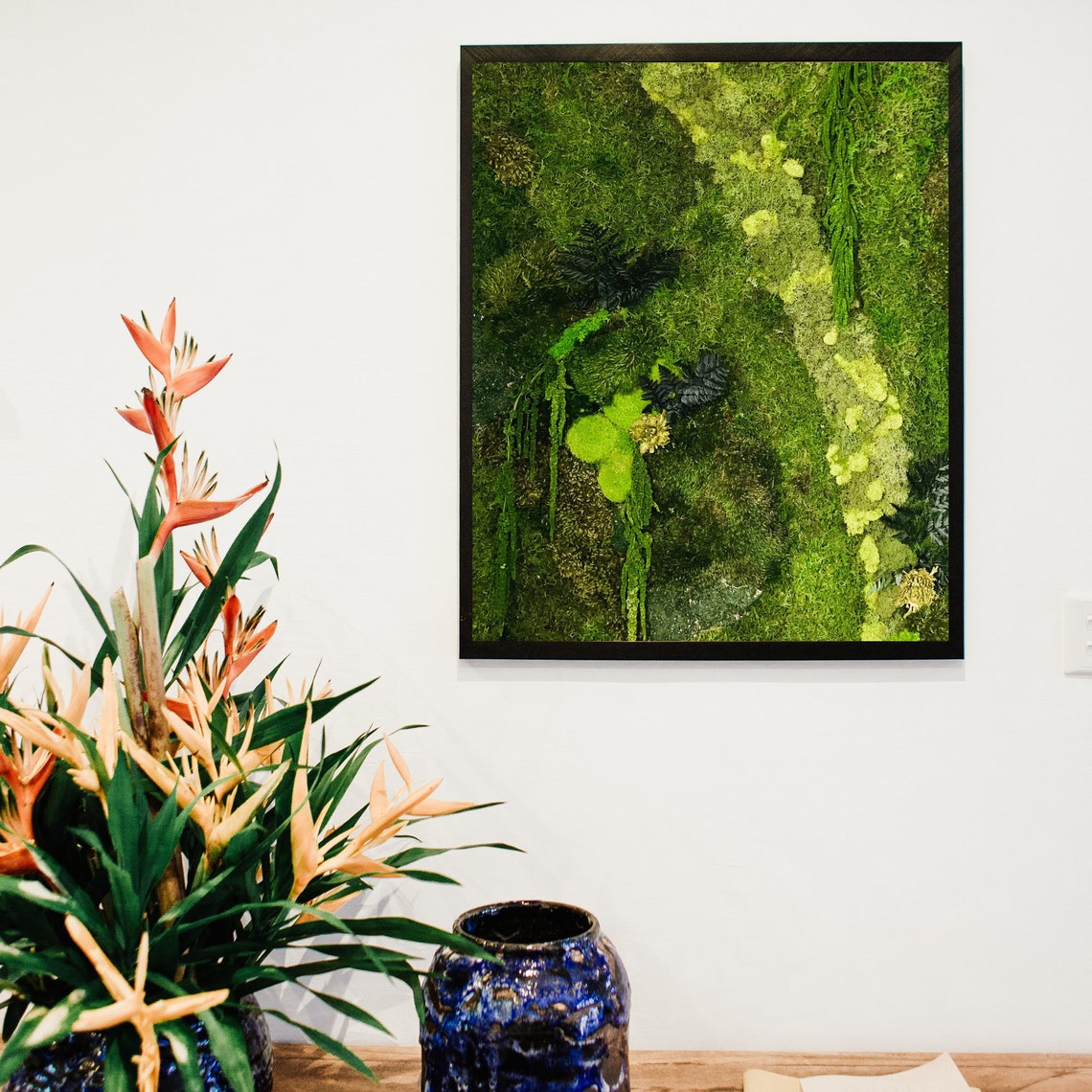 Moss Wall Art, Living Wall, Preserved Moss, Hanging Vertical Garden ...
