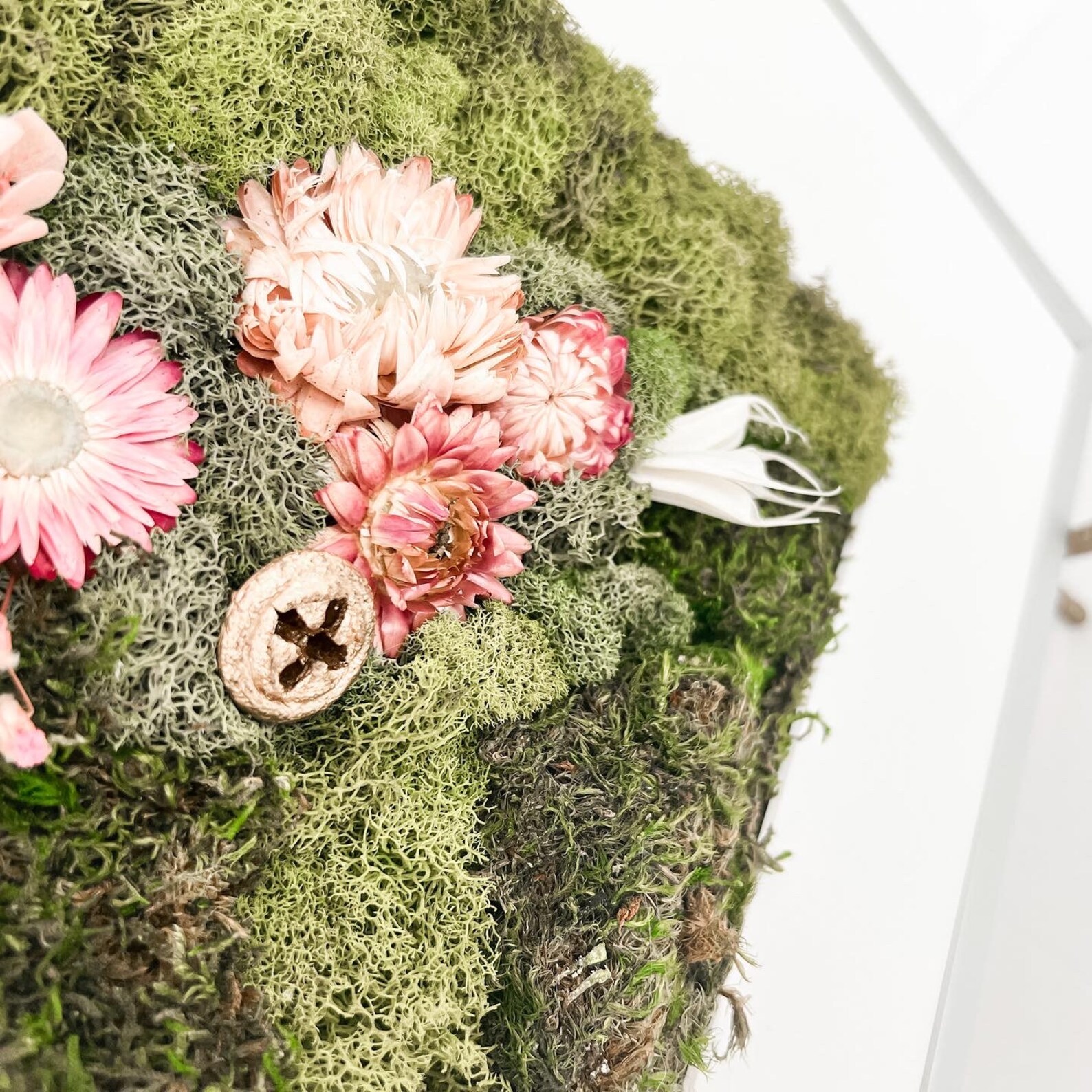 Moss Wall Art, Floral Moss Frame, Vertical Garden, Preserved Moss ...