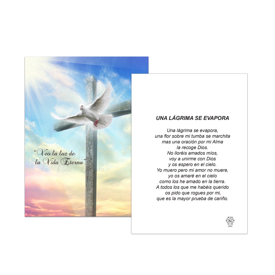 50 Tarjetas De Recordatorios Funerales, Tarjetas Conmemorativas Paloma ...