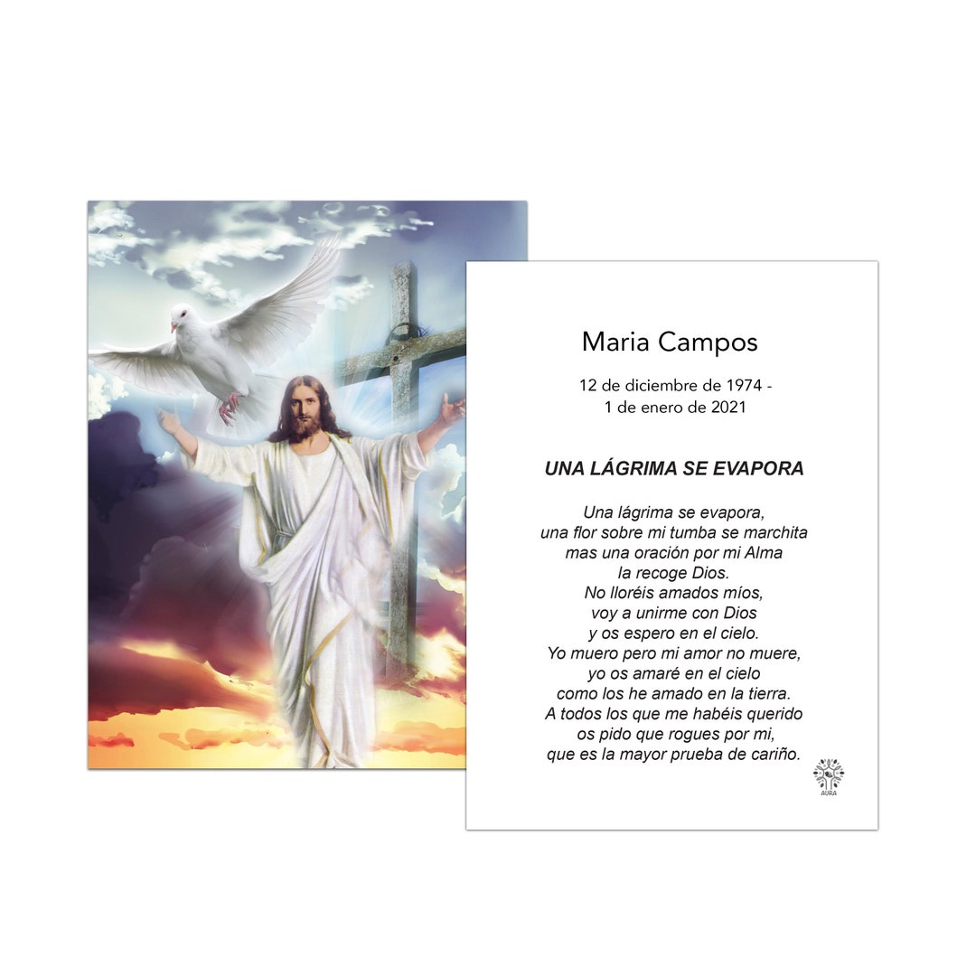 50 Tarjetas De Recordatorios Funerales, Tarjetas Conmemorativas Cruz ...