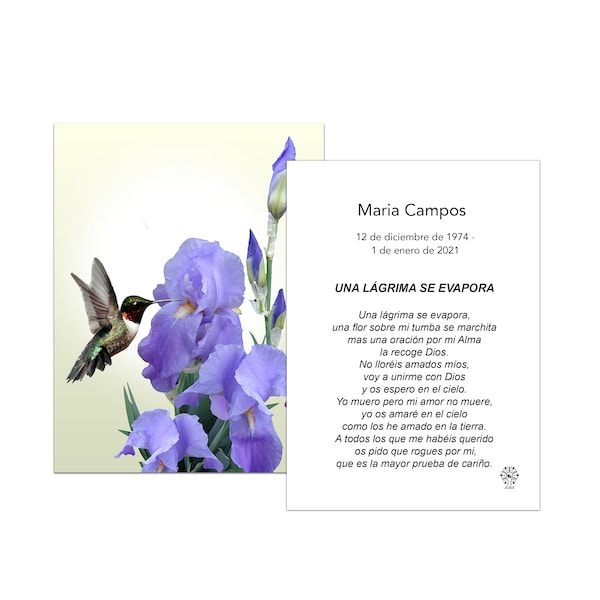 Hummingbird Memorial Cards - Etsy