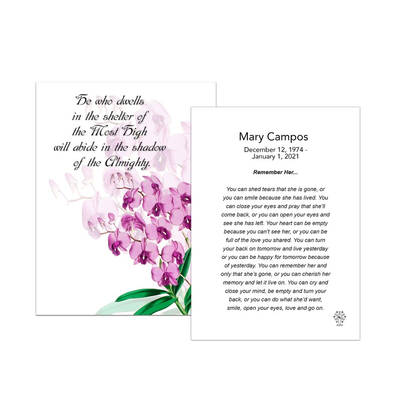 50 Funeral Memory Cards Memorial Cards Mass Cards - Etsy