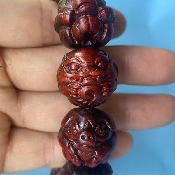 Carved Wood Bead - Etsy