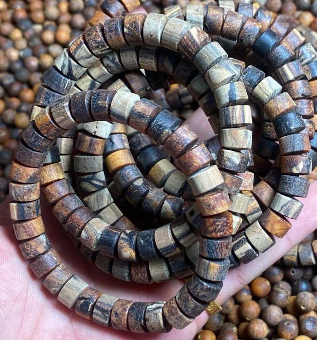 Carved Wood Spacer Beads 8-9mm: Natural Mala Making Supply - Etsy