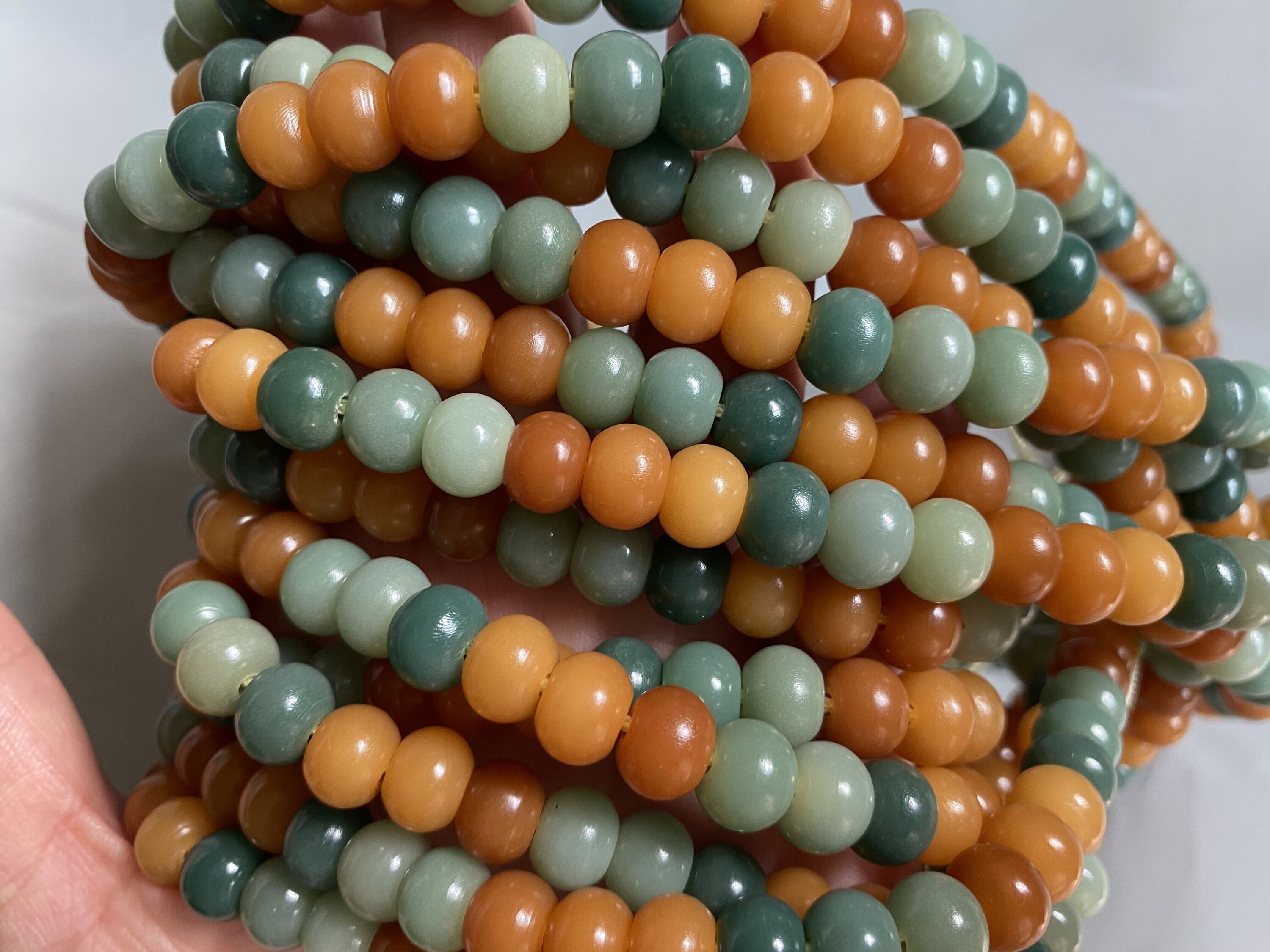 Full Strand Weathered Pipal Tree Seed Colorful Apple Round - Etsy