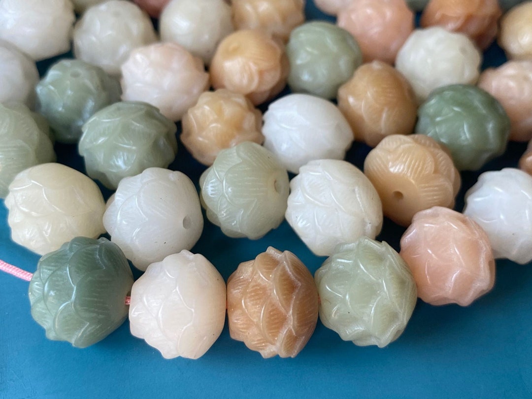 Natural Bodhi Root Lotus Beads 12-13 Mm: Carved Flower Spacer Beads - Etsy