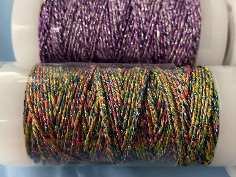 Metallic Twisted Cord: Glitter Beading Thread, Jewelry String (12 ...
