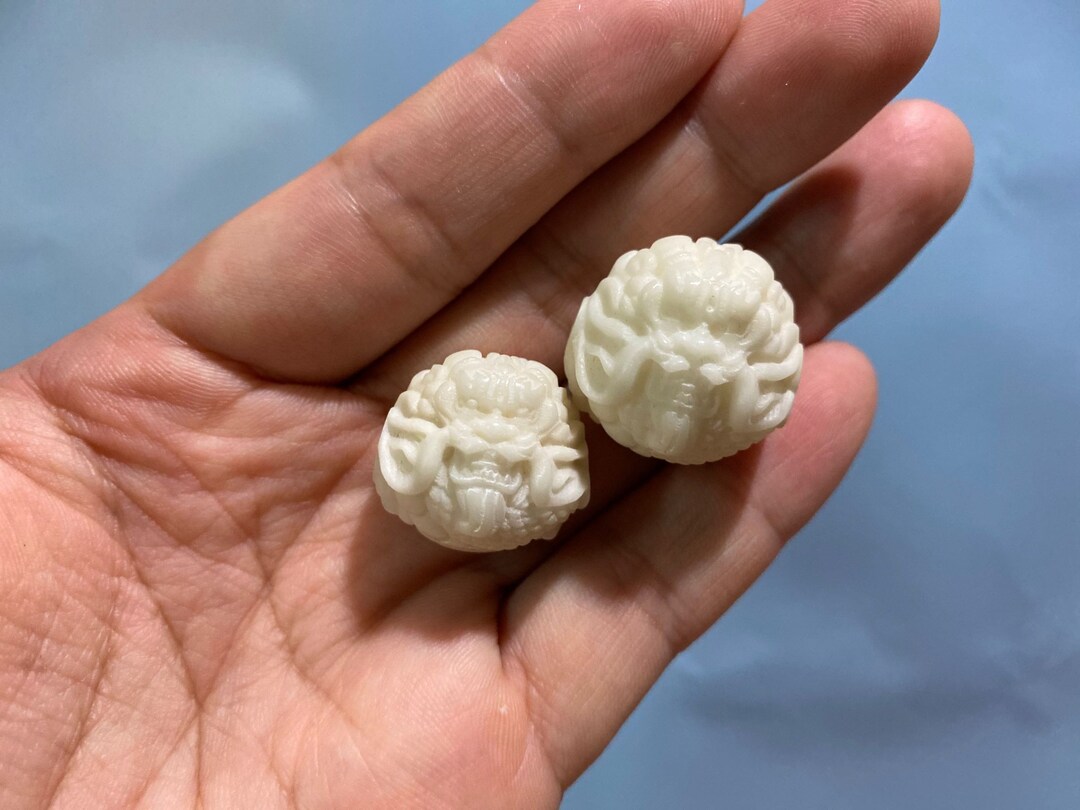 Engraved Dragon Tagua Nut Beads: Ivory Fruit DIY Accessories (20-23 Mm ...