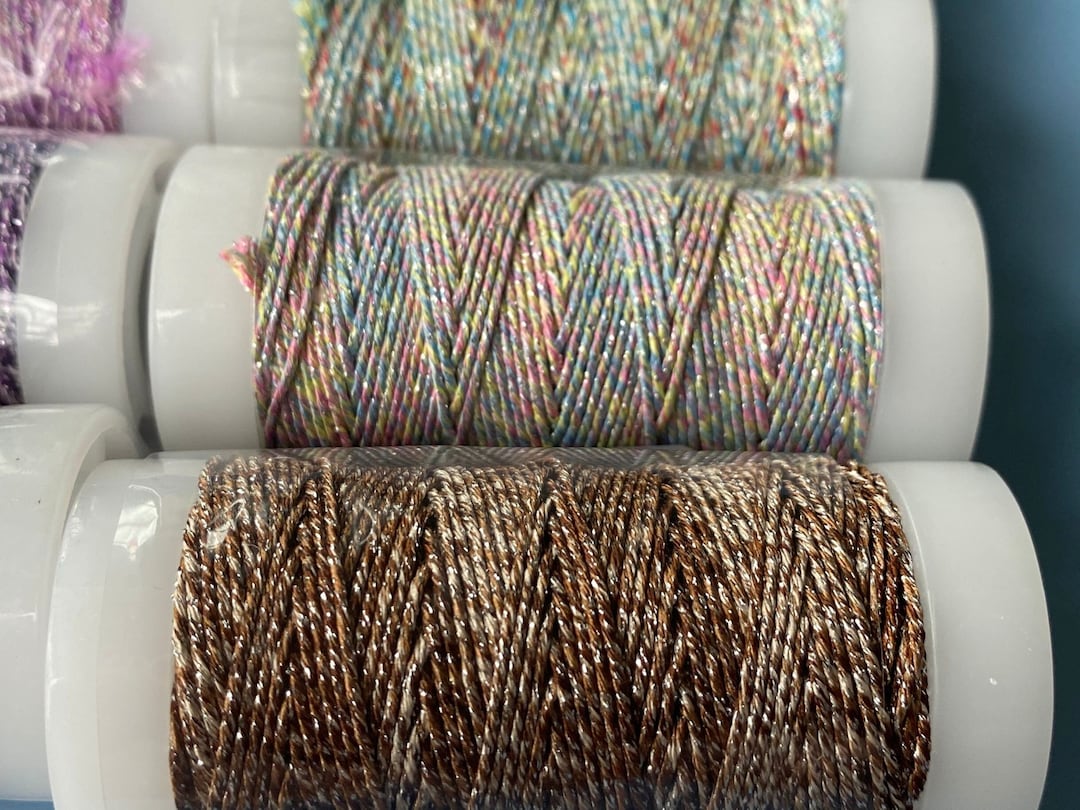 Metallic Twisted Cord: Glitter Beading Thread, Jewelry String (12 ...