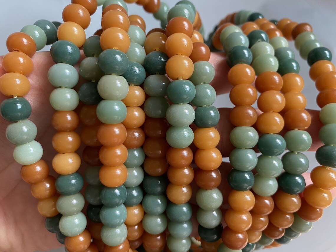 Full Strand Weathered Pipal Tree Seed Colorful Apple Round | Etsy