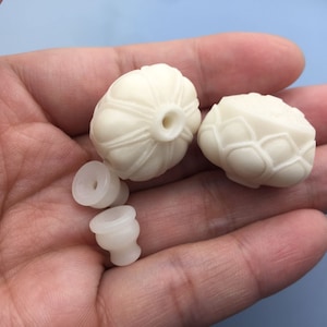2 Sets Natural Tagua Nut 3 Holes Lotus Guru Beads 16 Mm ,3 Holes Beads ...