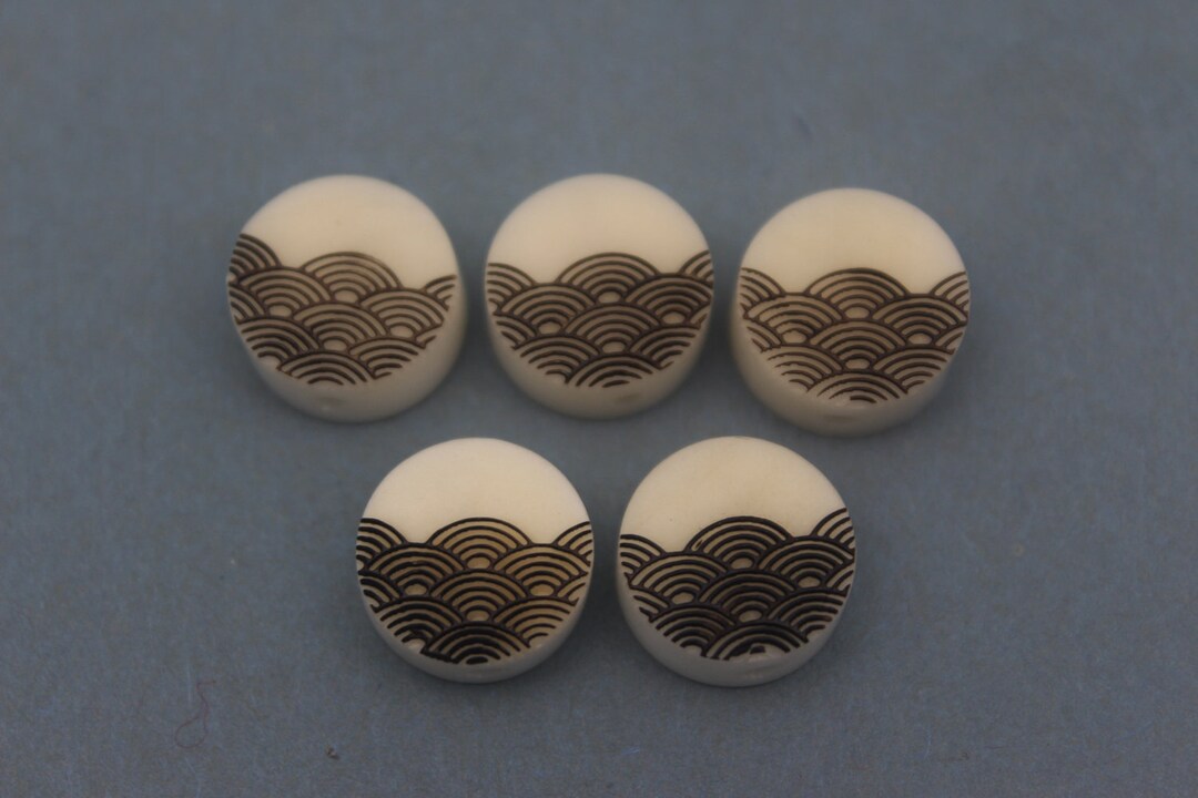10pcs-engraved Propitious Cloud Natural Corozo Nuts Beads,tagua Nut ...