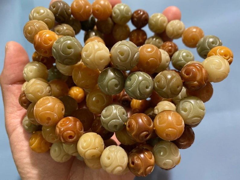 Pipal Tree Seed Beads: 13mm Round Buddhism Prayer Beads - Etsy