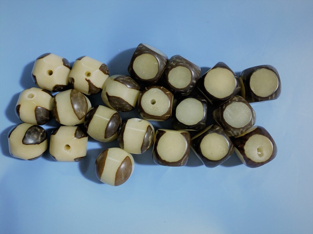 10 Natural Bodhi Root Beads: Carved Bucket Shape, DIY Beading (12-13mm ...