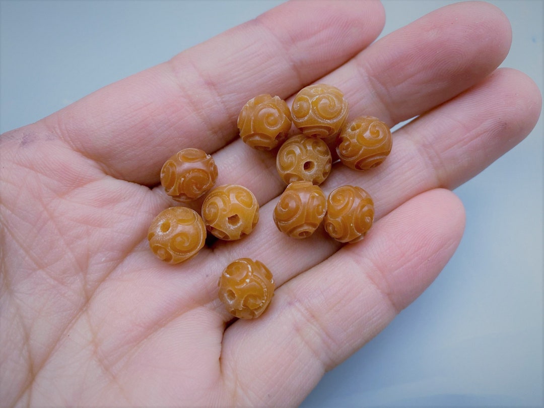10 Pipal Tree Seed Beads: Natural Bodhi Apple Beads for DIY Beading - Etsy