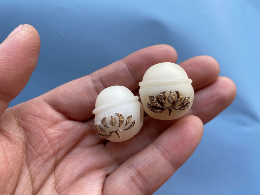 2 PCS Natural Bodhi Root Lotus Bell Charms 18 Mm,bodhi Charms, Bells ...