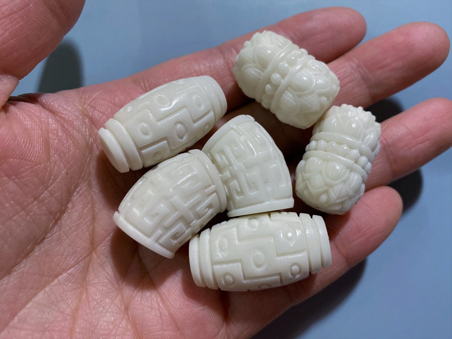 2 PCS Natural Corozo Nuts Carving Bucket Beadsmantra Beadsom - Etsy