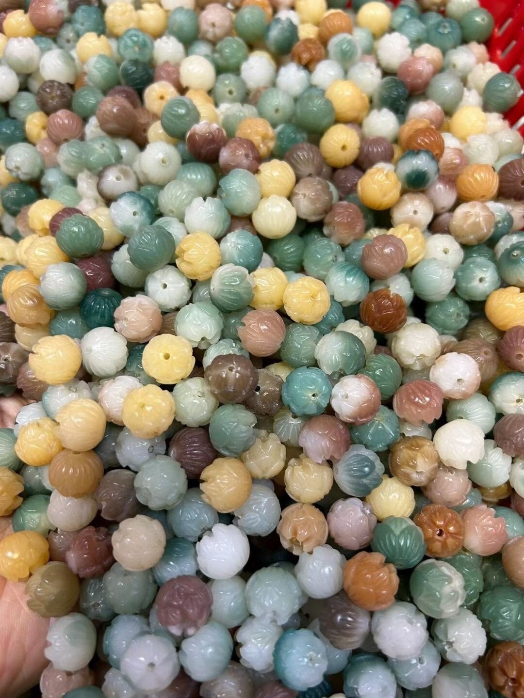 Natural Bodhi Root Carved Lotus Loose Beads 12-13 Mm,beading Supply ...