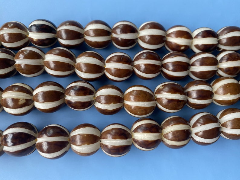 10 Natural Bodhi Root Pumpkin Beads: Carved Spacer Beads (13-14mm) - Etsy