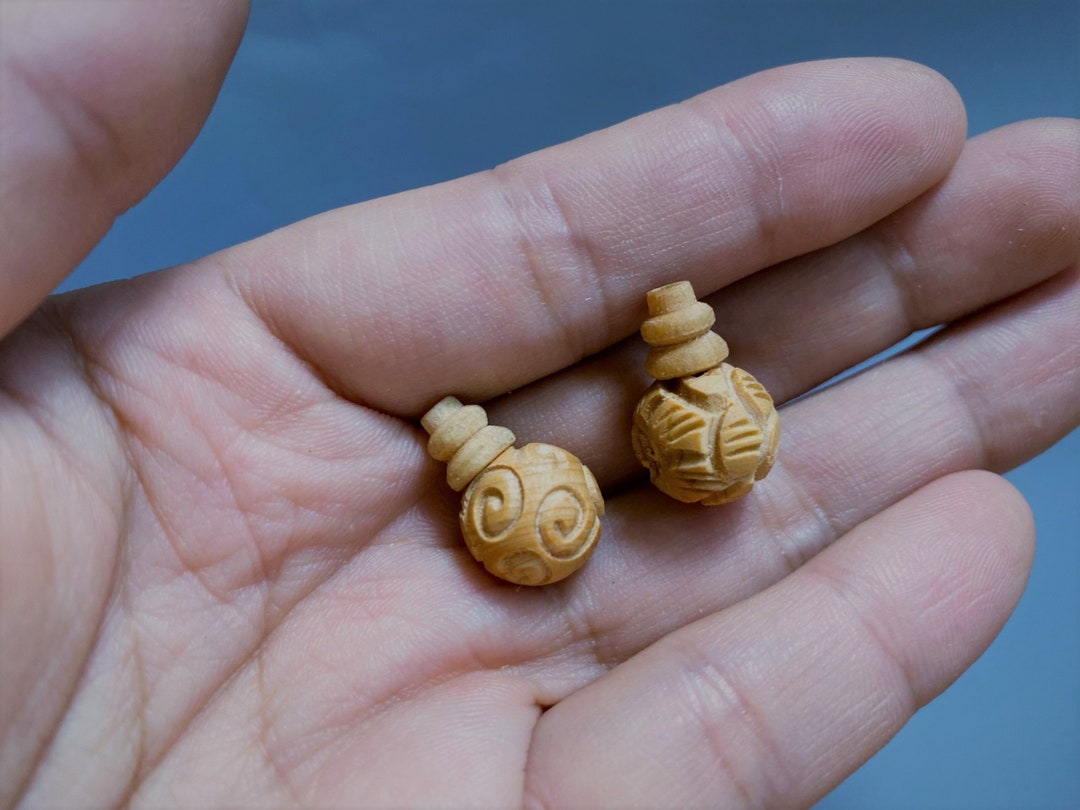 Natural Wood Guru Beads: Lotus Carved DIY Findings (8~20 Mm) - Etsy