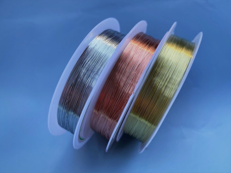 0.2 Mm-1.0 Mm-gold and Silver Copper Wire Cordsdiy Jewelry | Etsy