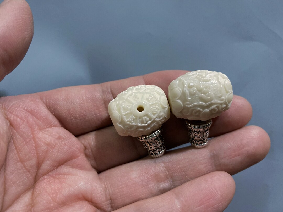 2 Sets Natural Bodhi Root Lotus Guru Beads - 20 Mm DIY Accessory - Etsy