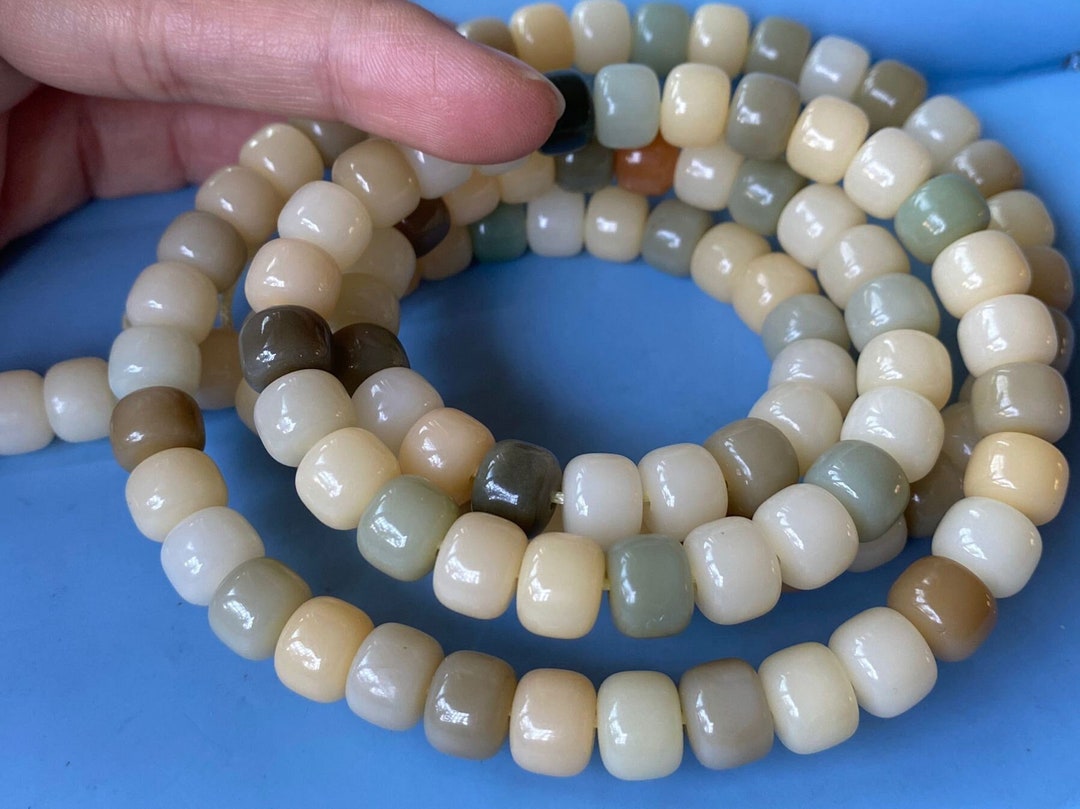 Colorful Bodhi Bucket Beads: Weathered Pipal Seed Strand (108-114 ...