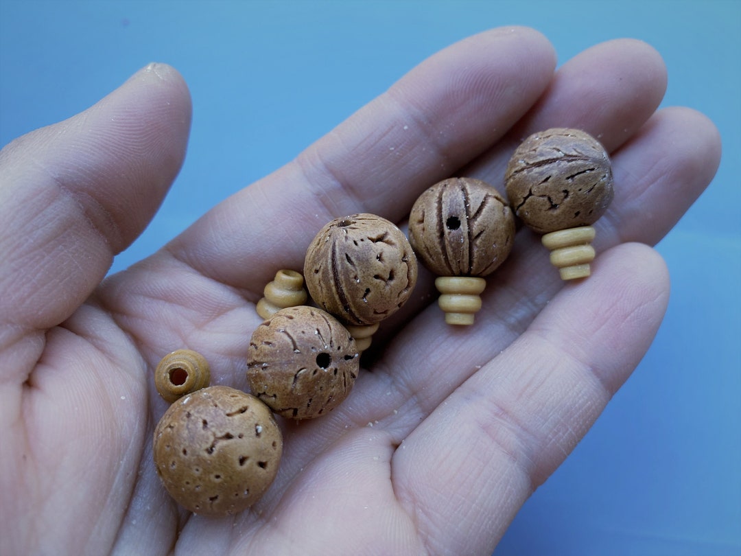 Peach Pit Guru Beads: 3-hole Mala Making Beads (5 Sets) - Etsy