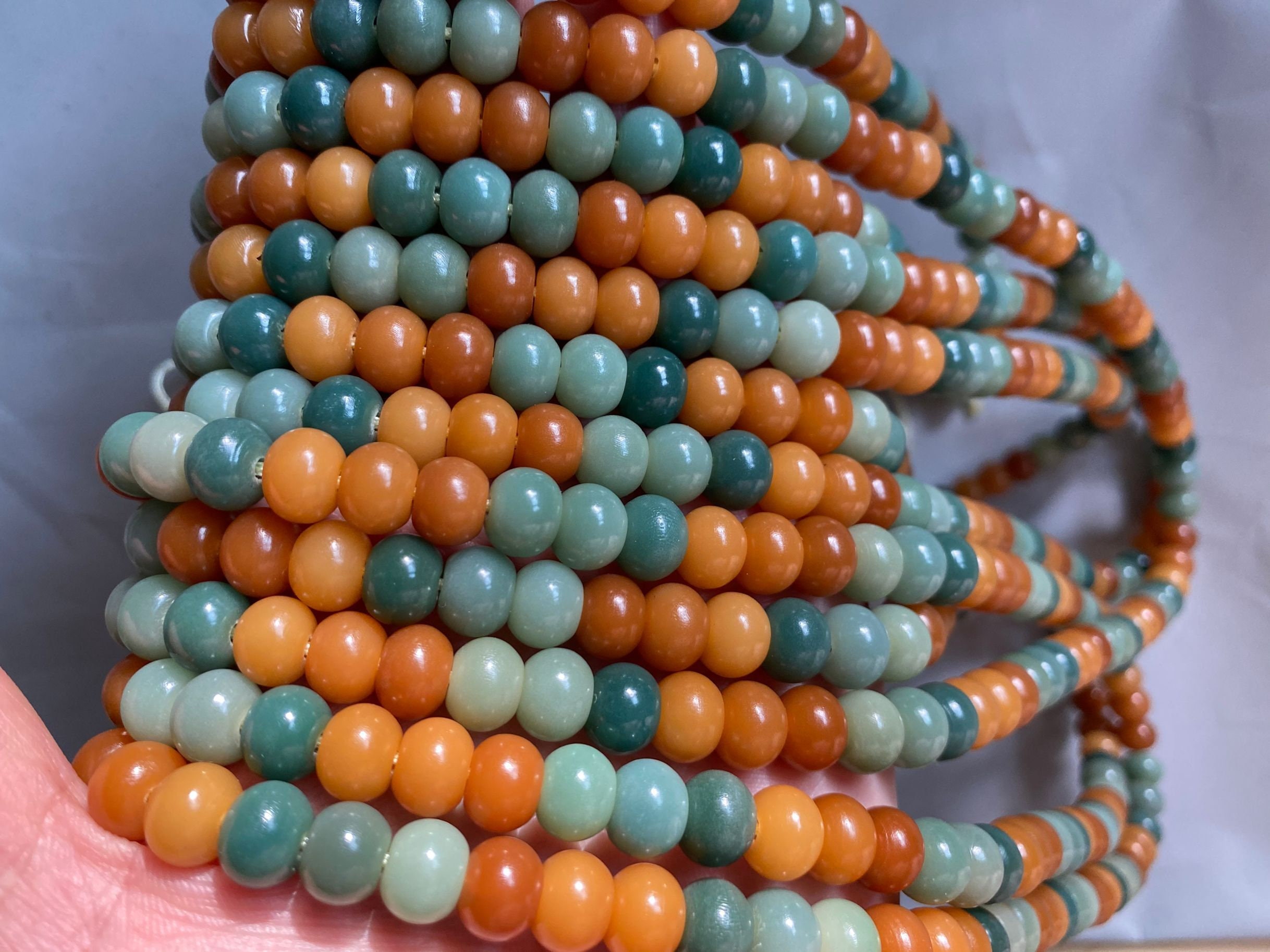 Full Strand Weathered Pipal Tree Seed Colorful Apple Round | Etsy