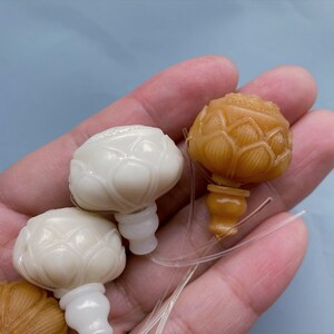 2 Sets Natural Tagua Nut 3 Holes Lotus Guru Beads 16 Mm ,3 Holes Beads ...