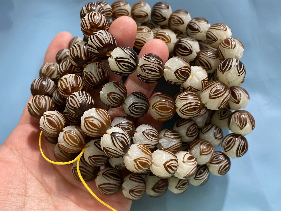 Carved Lotus Bodhi Root Beads: Buddhism DIY Accessories (10-15mm) - Etsy