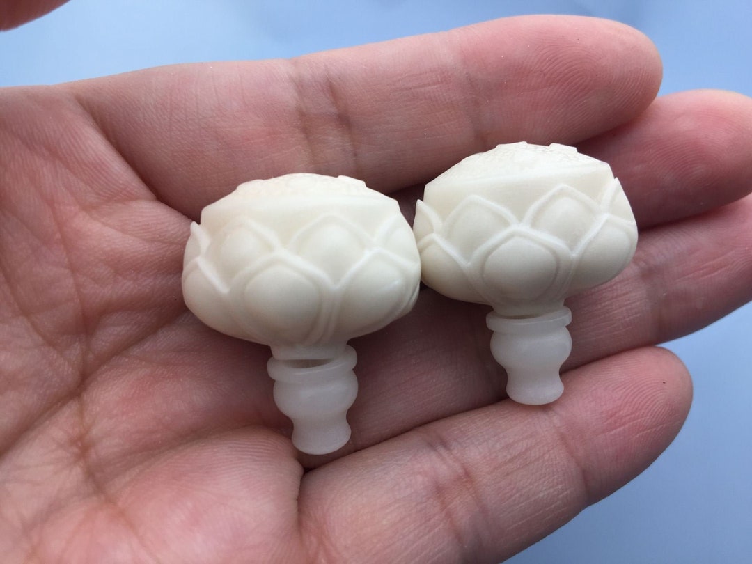 2 Sets Natural Tagua Nut 3 Holes Lotus Guru Beads 16 Mm ,3 Holes Beads ...