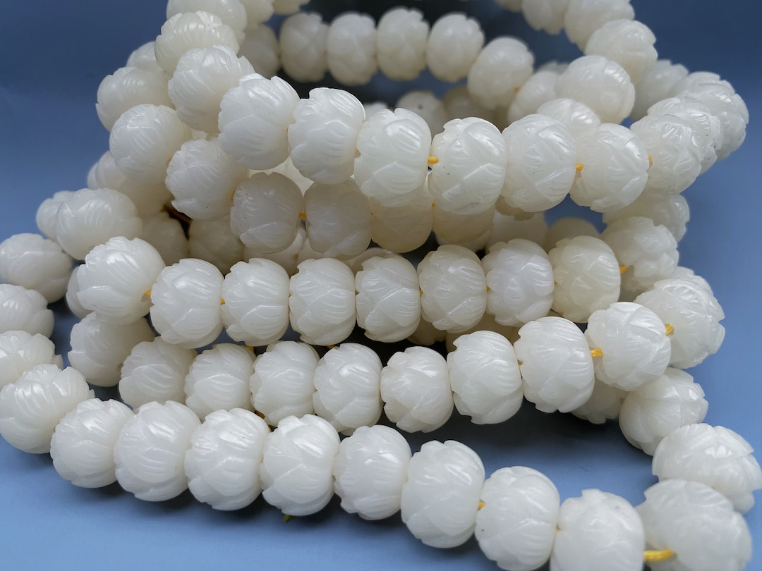 Natural White Bodhi Lotus Beads: DIY Jewelry Making, Buddha Necklace - Etsy