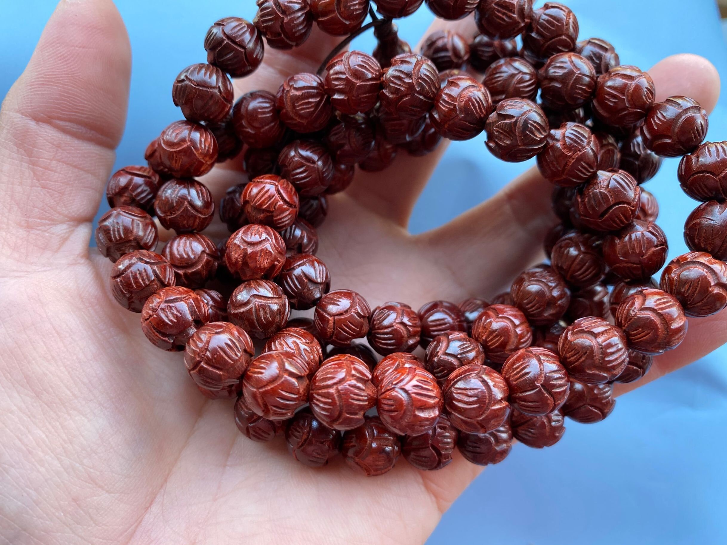 Full Strand or 20 PCS Natural Sandalwood Lotus Beads 8mm 10mm | Etsy