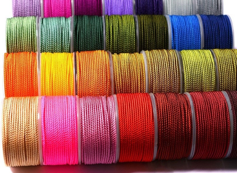 2mm Braided Nylon Cord: 18 Meters, 30 Colors, DIY Jewelry String - Etsy